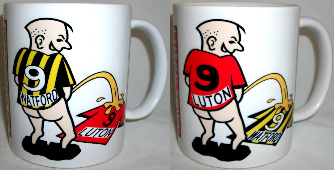 Funny Wee on Watford Luton Coffee Tea Mug Football Shirt Fan Rivalry ...