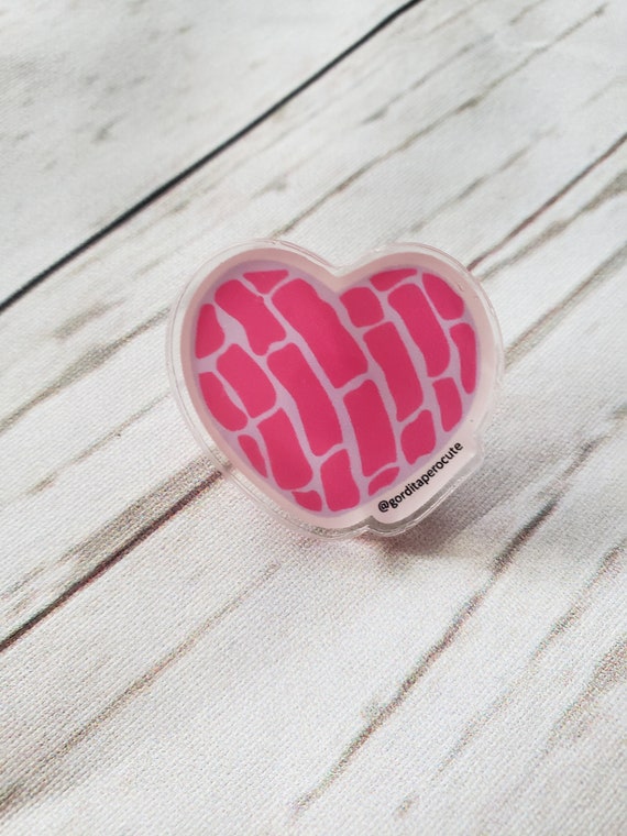 Heart Concha Pin Pan Dulce Pink Heart Concha Acrylic | Etsy