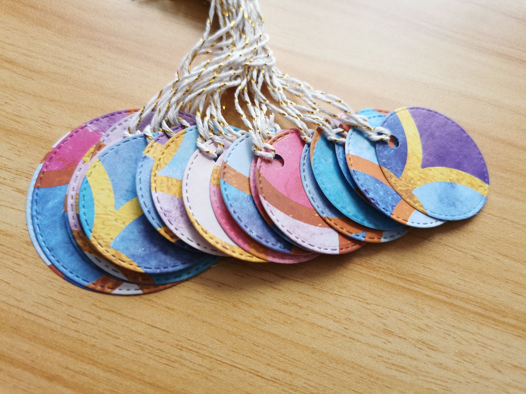 Handmade Gift Tags, Gift Tags, Circle Gift Tags, Abstract Gift Tags - Etsy