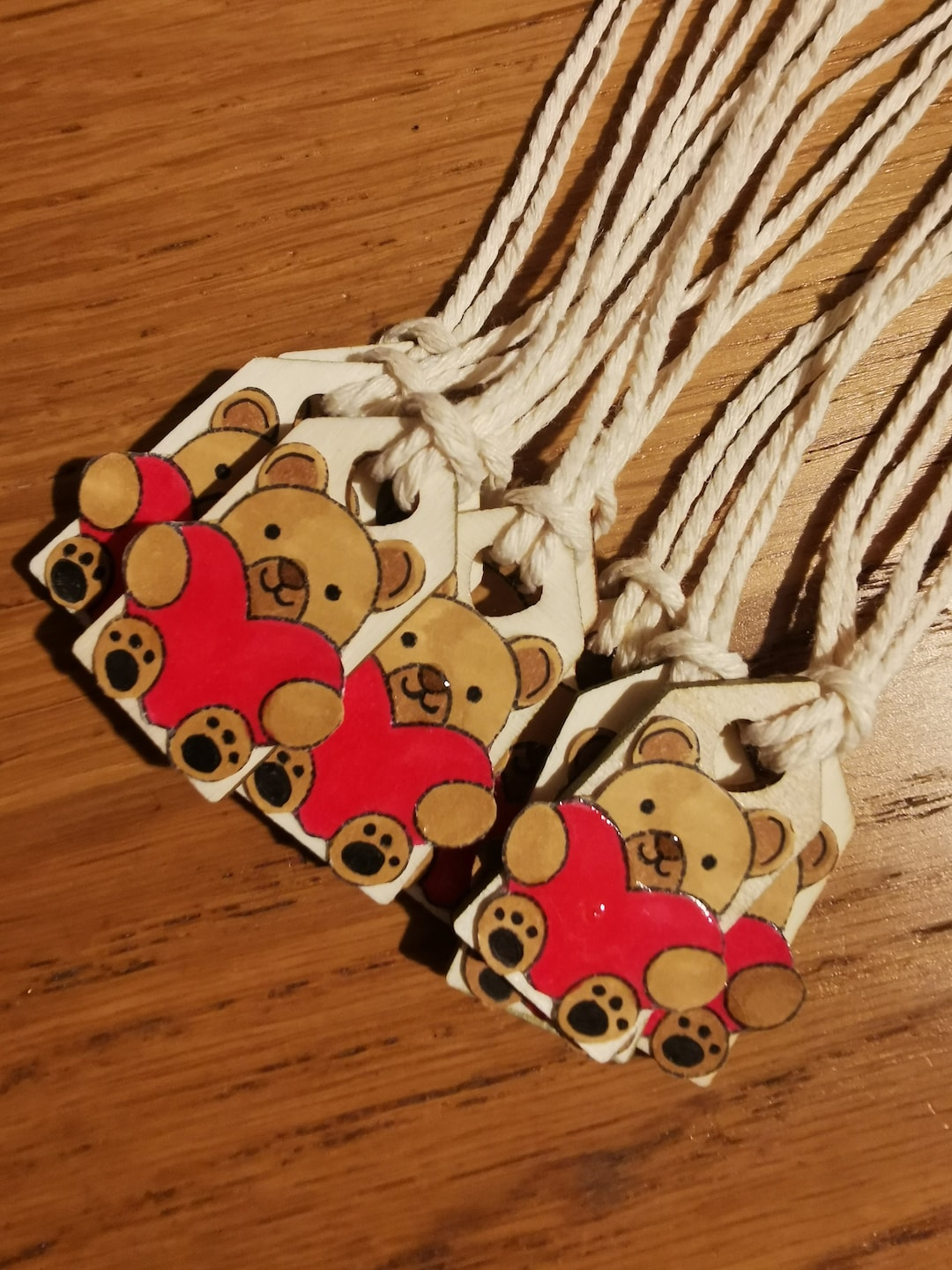 Teddy Bear Wooden Gift Tags - Set of 5 - Etsy