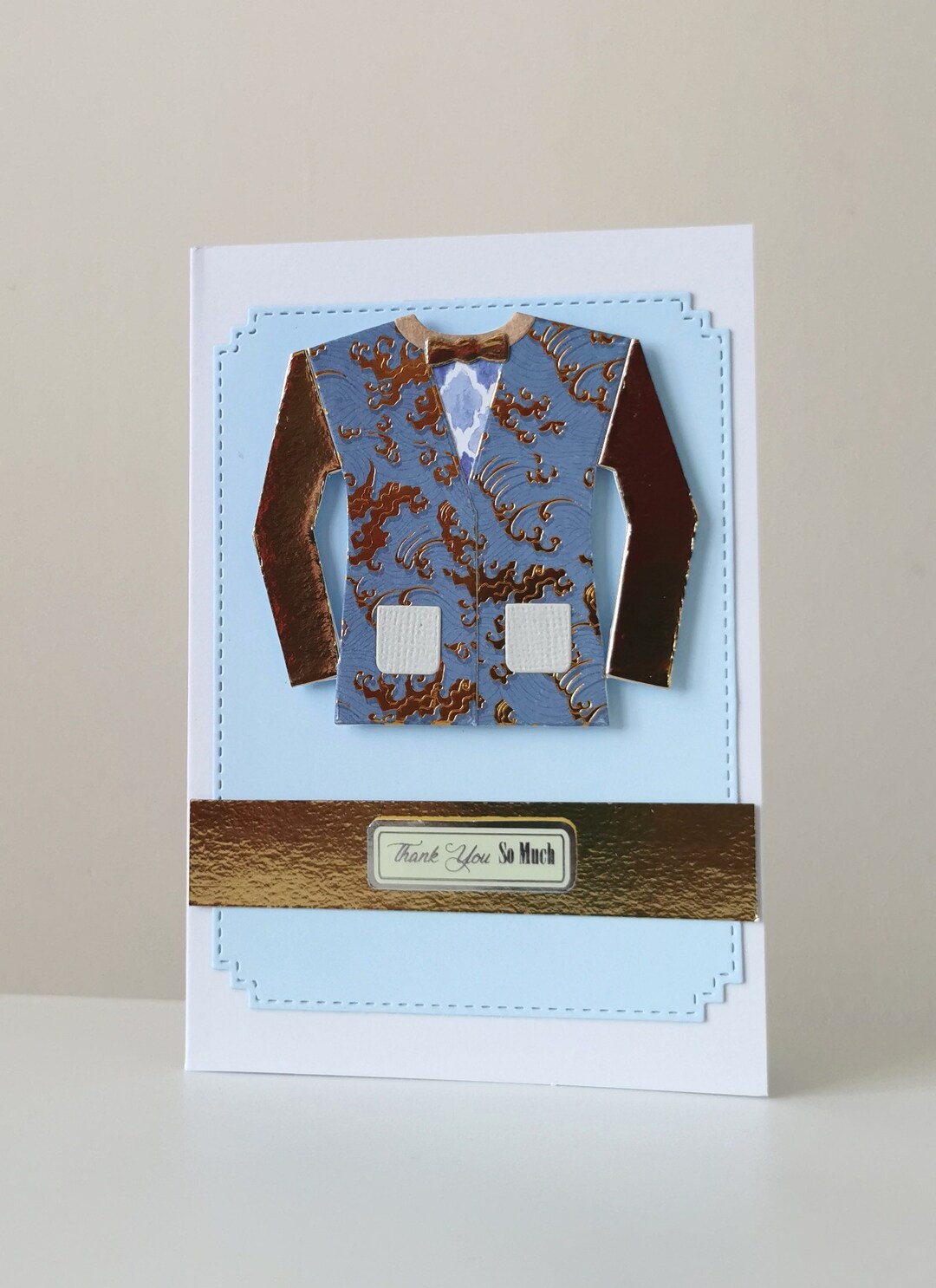 Handmade Masculine Thank You Card, Die Cut Suit - Etsy