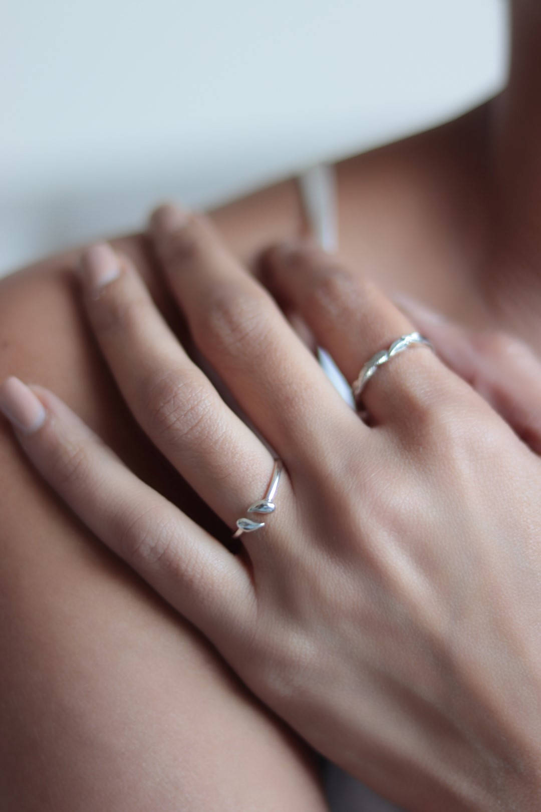 White Gold Open Ring Gold Minimal Ring 14k Gold Ring White - Etsy