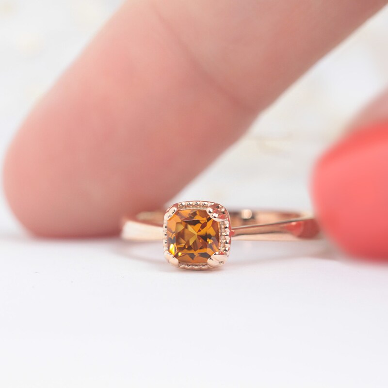 Orange Gemstone Ring - Etsy