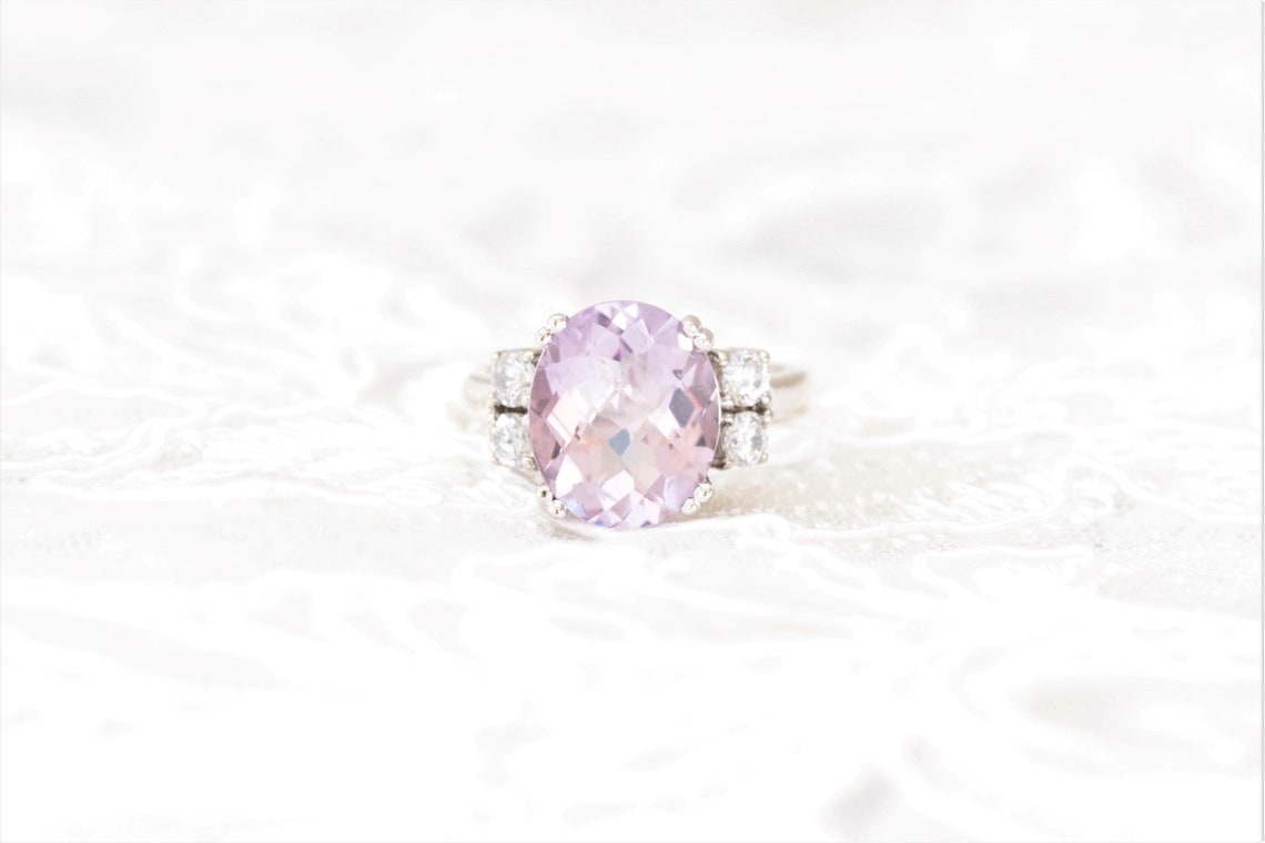 Pink Amethyst Engagement Ring 14k Amethyst Engagement Ring - Etsy