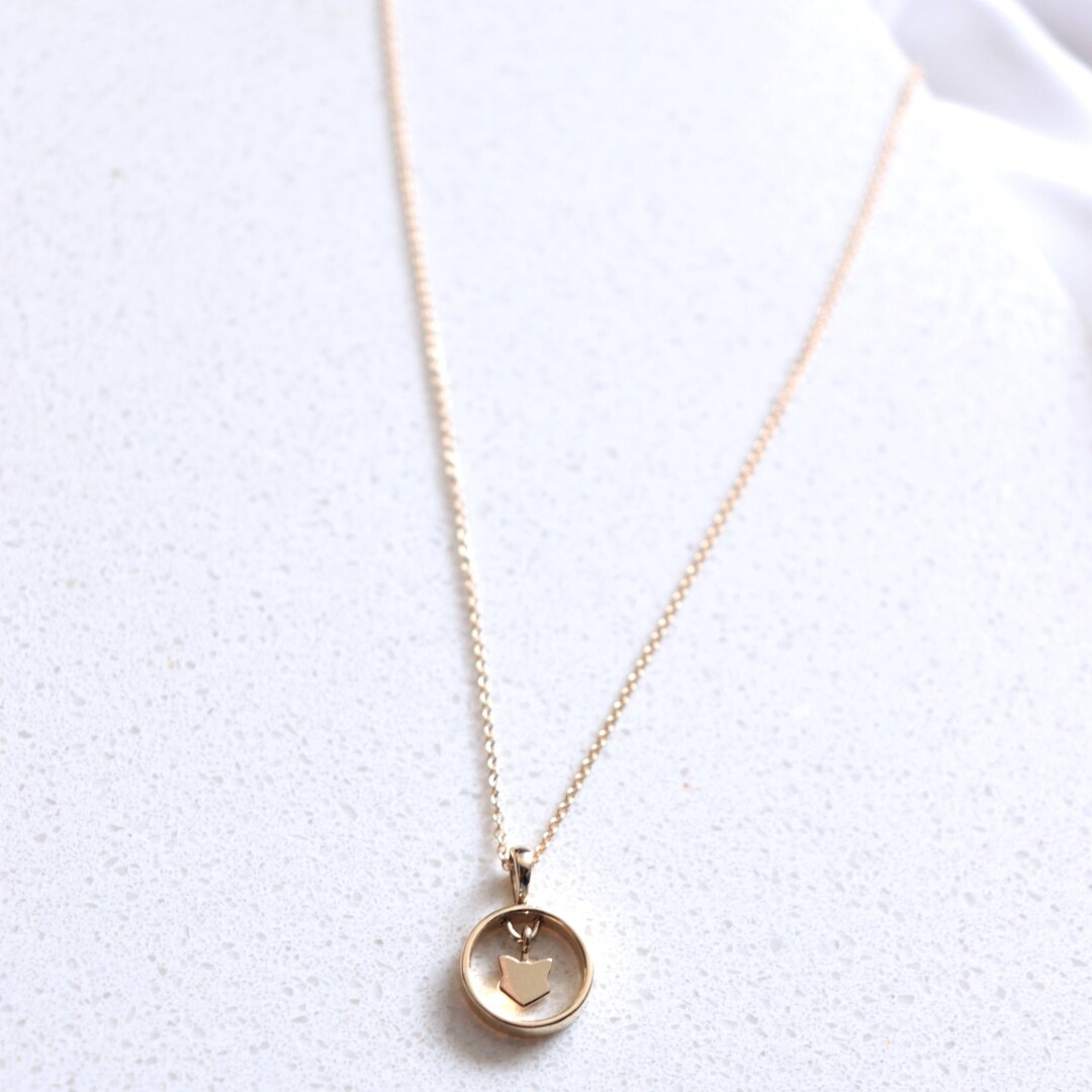 14k Gold Fox Charm, Fox Necklace in 14k Gold, 14k Gold Necklace, Fox ...