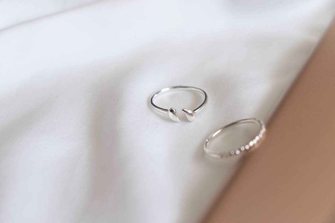 White Gold Open Ring, Gold Minimal Ring, 14k Gold Ring, White Gold Ring ...