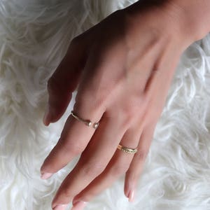 Open Ring, Drop Ring, 14k Yellow Gold Ring, Gold Minimal Ring, Stacking ...