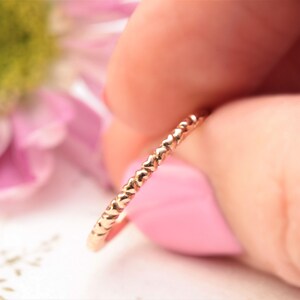 Eternity Heart Ring, Half Eternity Rose Gold Heart Ring, Dainty Heart ...
