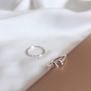 White Gold Open Ring, Gold Minimal Ring, 14k Gold Ring, White Gold Ring ...