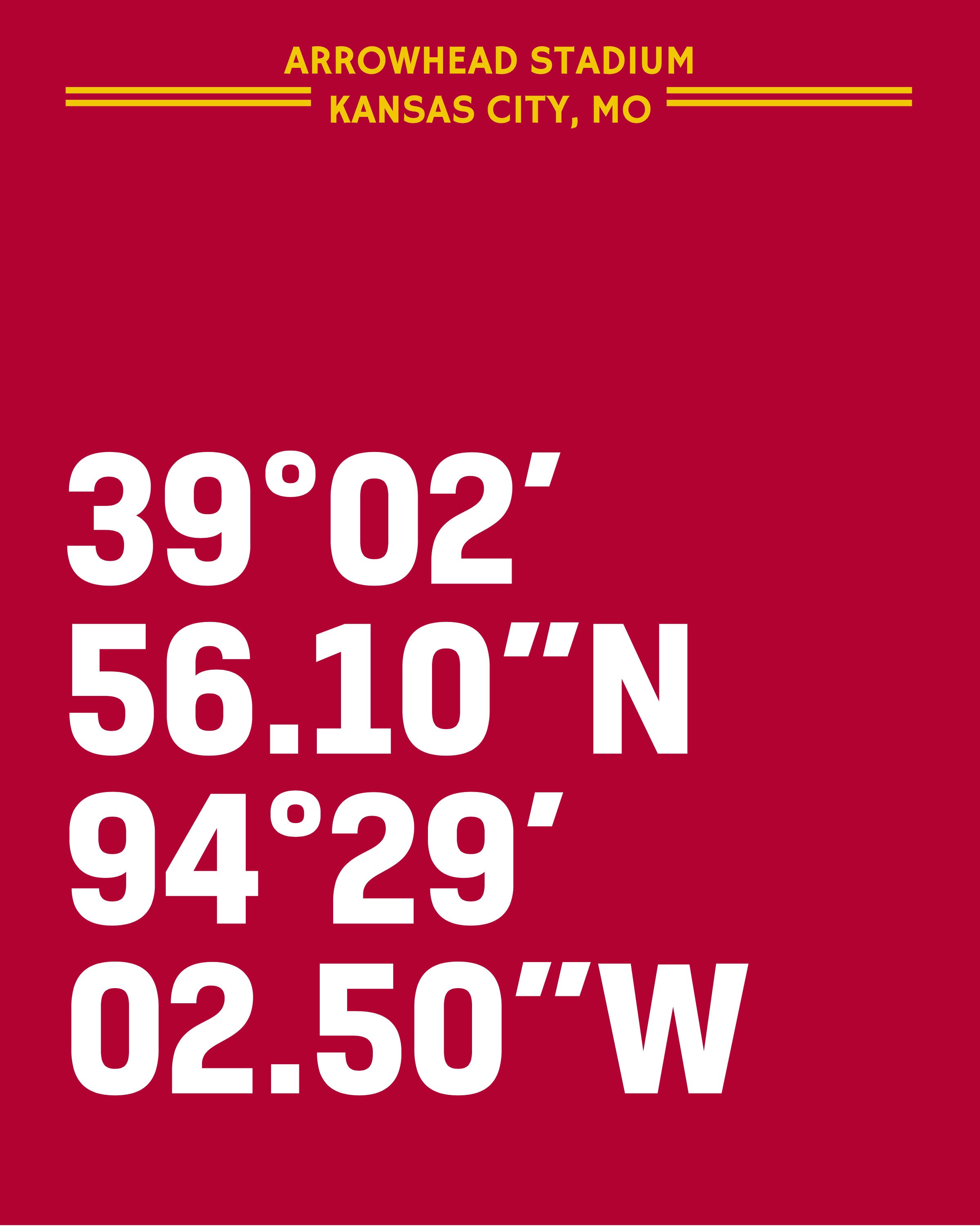 Arrowhead Stadium Coordinate Print for Man Cave - Kansas City Chiefs ...