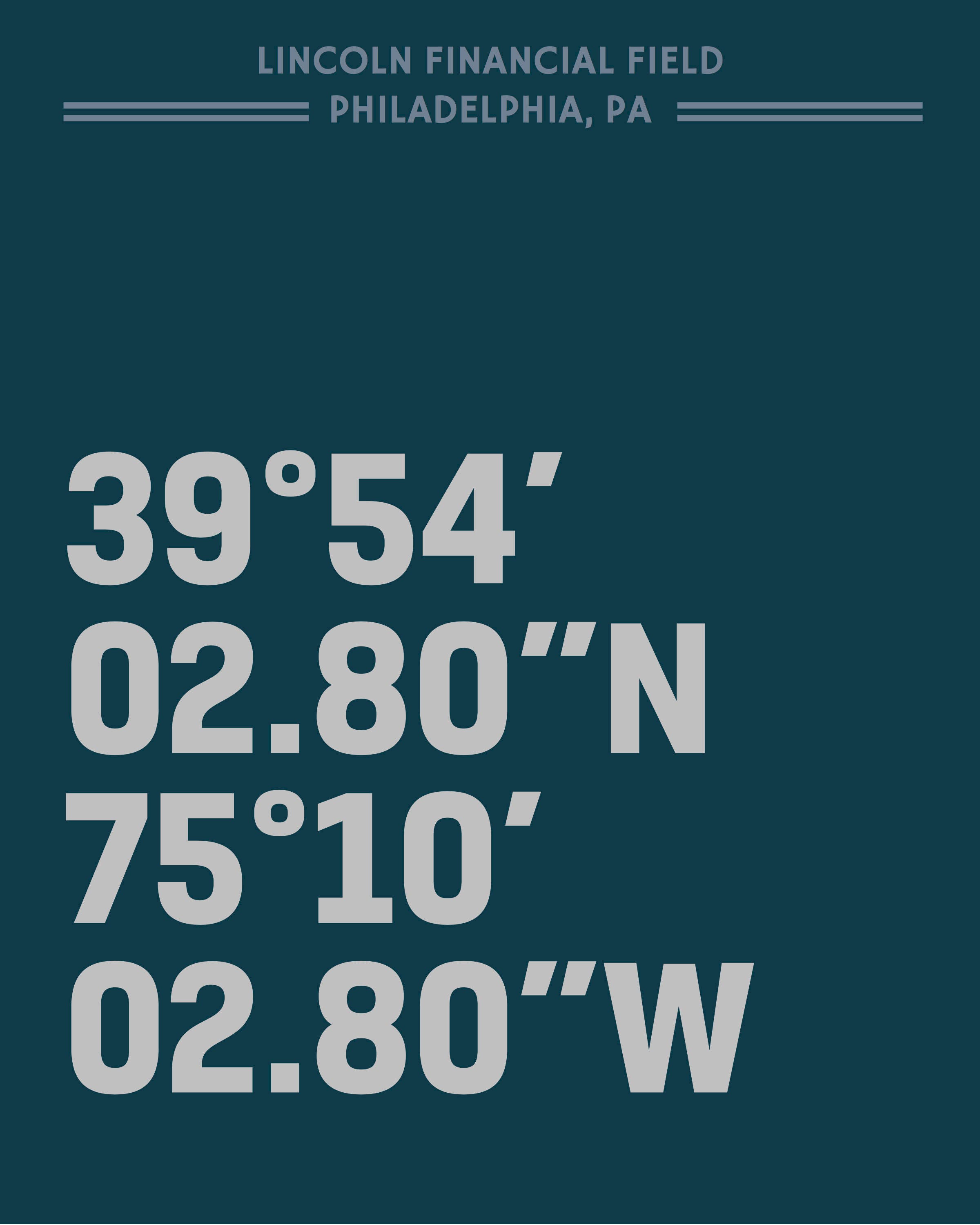 Lincoln Financial Field Coordinate Print for Man Cave - Philadelphia ...