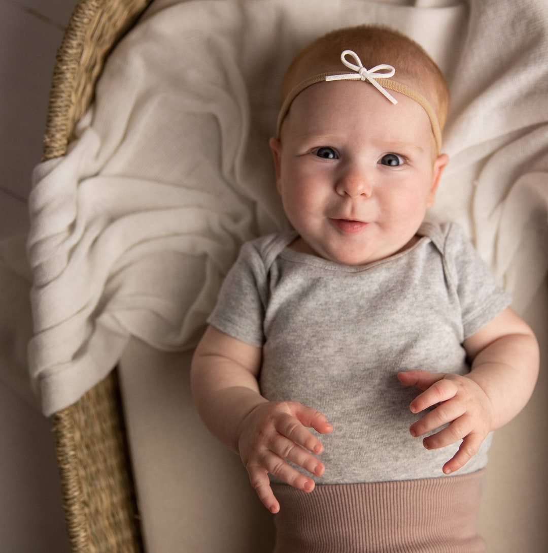 Tiny Suede Bow // Cute Baby Bow // Baby Shower Gift // Baby Gift ...