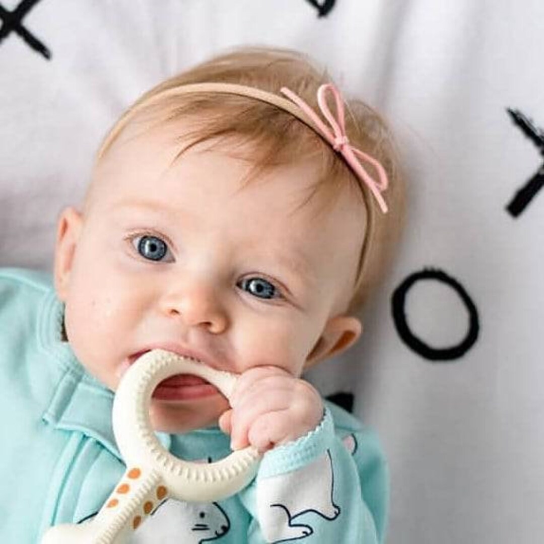 Tiny Baby Bow // Suede Bow // Baby Shower Gift // Baby Gift // Baby ...