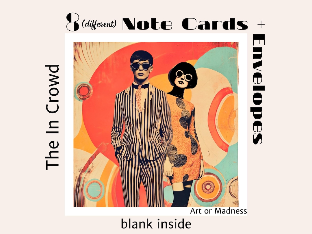 The in Crowd--8 Luxe Quality Note Cards + Envelopes Each Featuring a ...