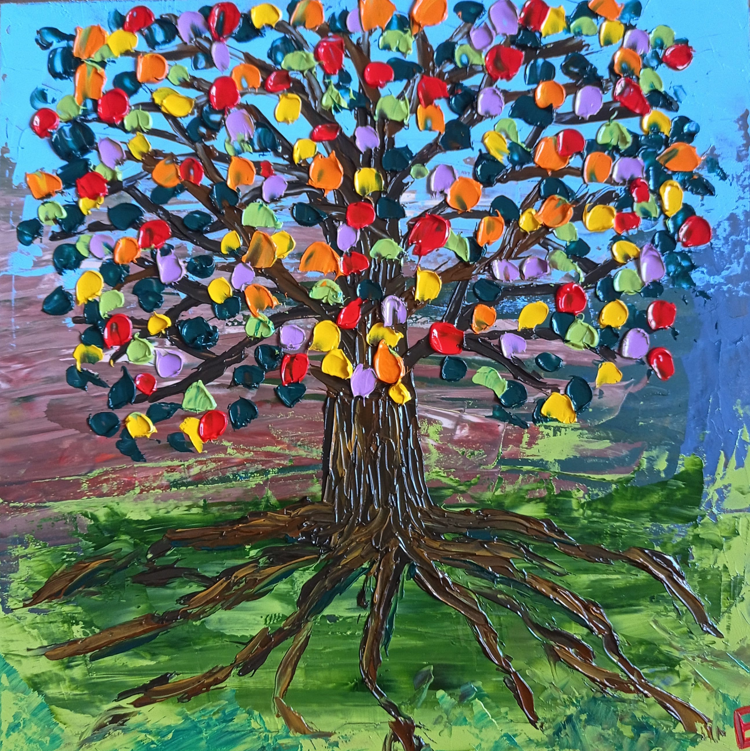 Tree of Life Painting Wall Decor Original Art Bright Tree Tree - Etsy