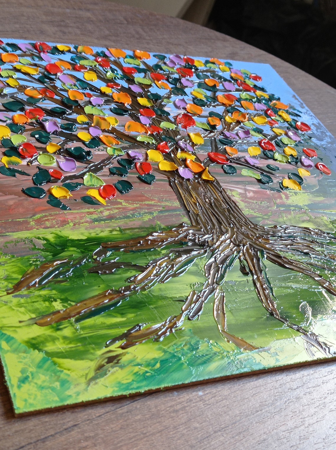 Tree of Life Painting Wall Decor Original Art Bright Tree Tree - Etsy