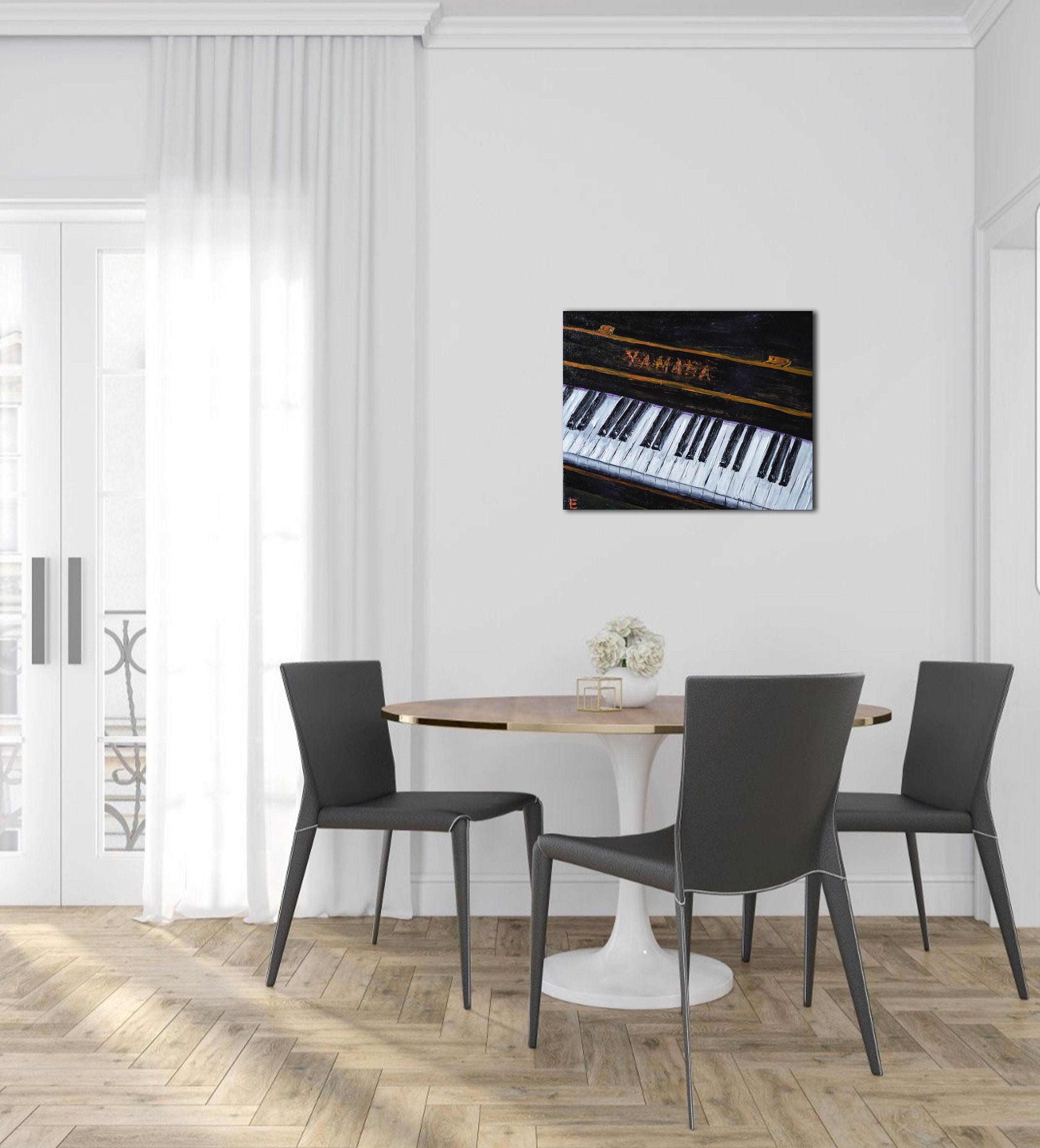 Original Painting Piano Oil Painting Synthesizer Painting Music ...
