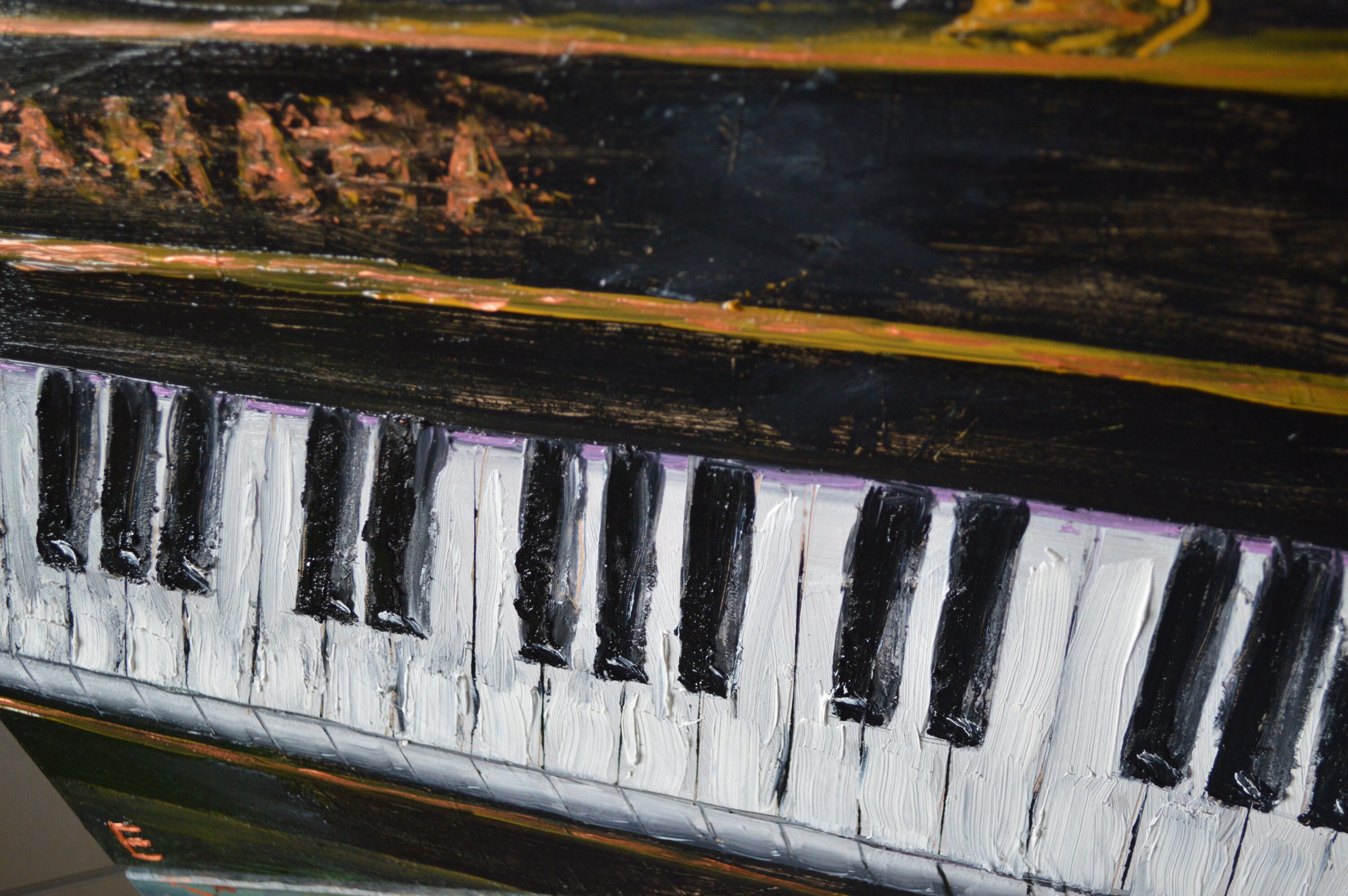 Original Painting Piano Oil Painting Synthesizer Painting Music ...