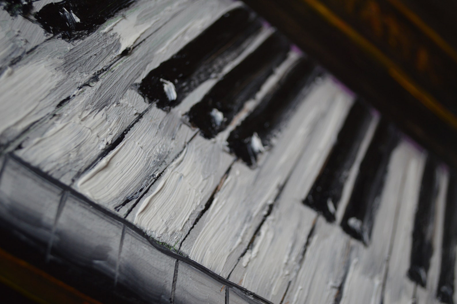Original Painting Piano Oil Painting Synthesizer Painting Music ...