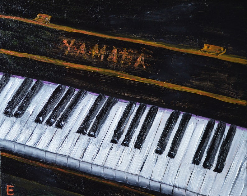 Original Painting Piano Oil Painting Synthesizer Painting Music ...