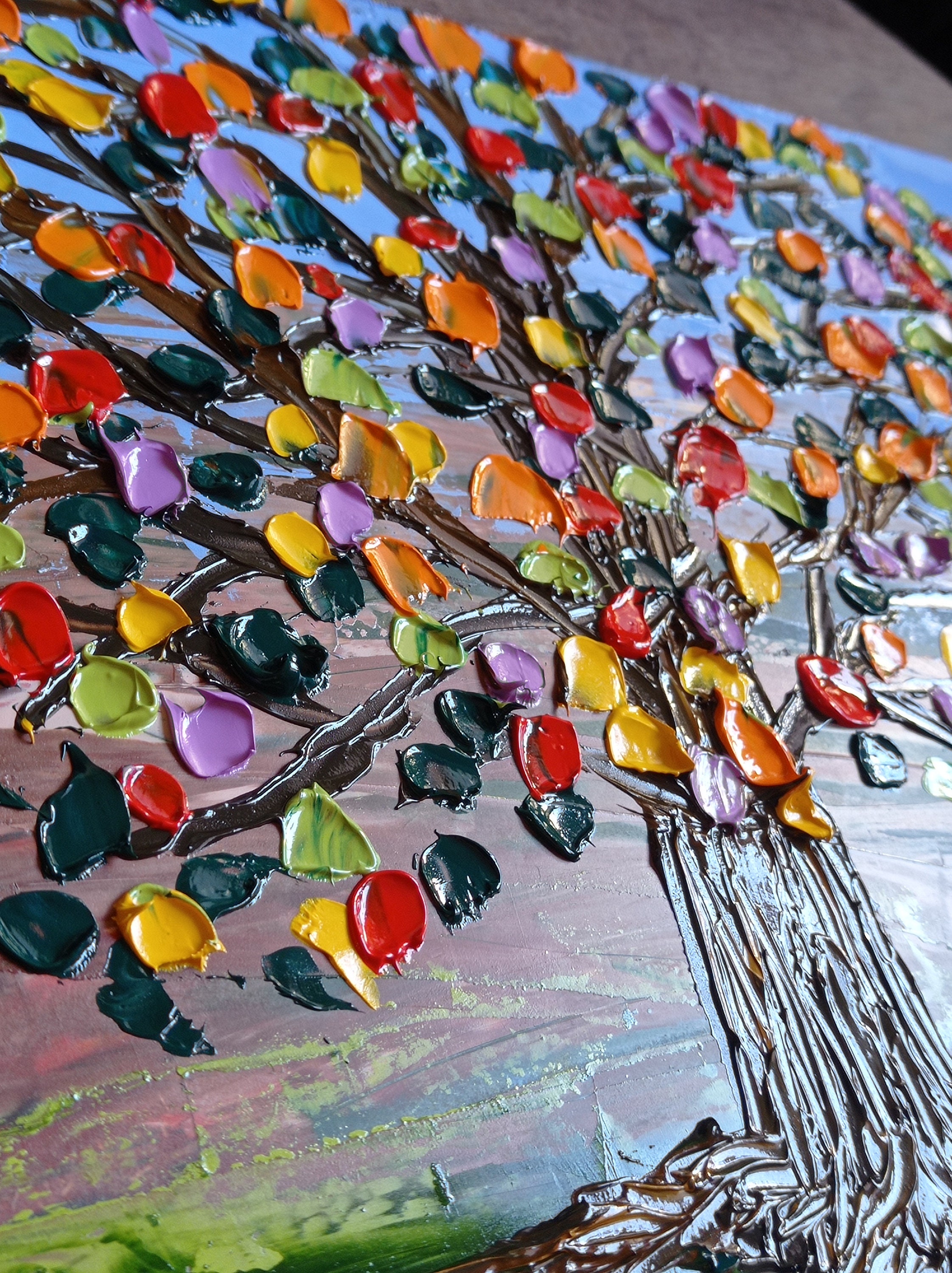 Tree of Life Painting Wall Decor Original Art Bright Tree Tree - Etsy