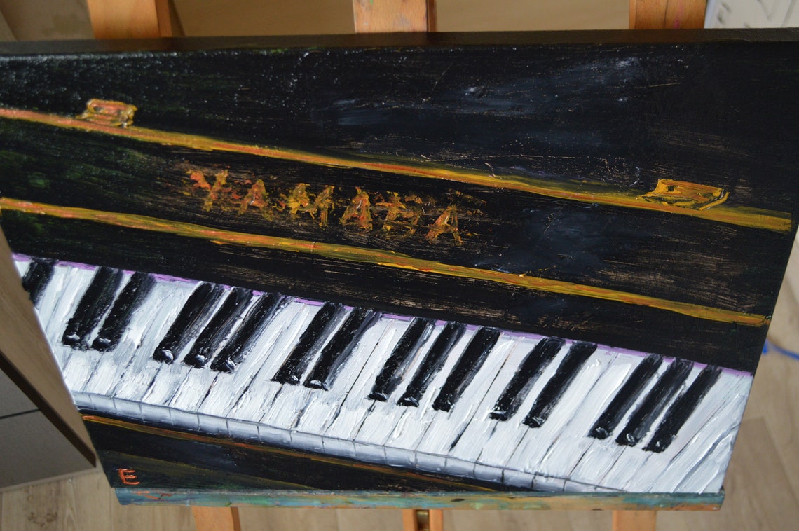 Original Painting Piano Oil Painting Synthesizer Painting Music ...