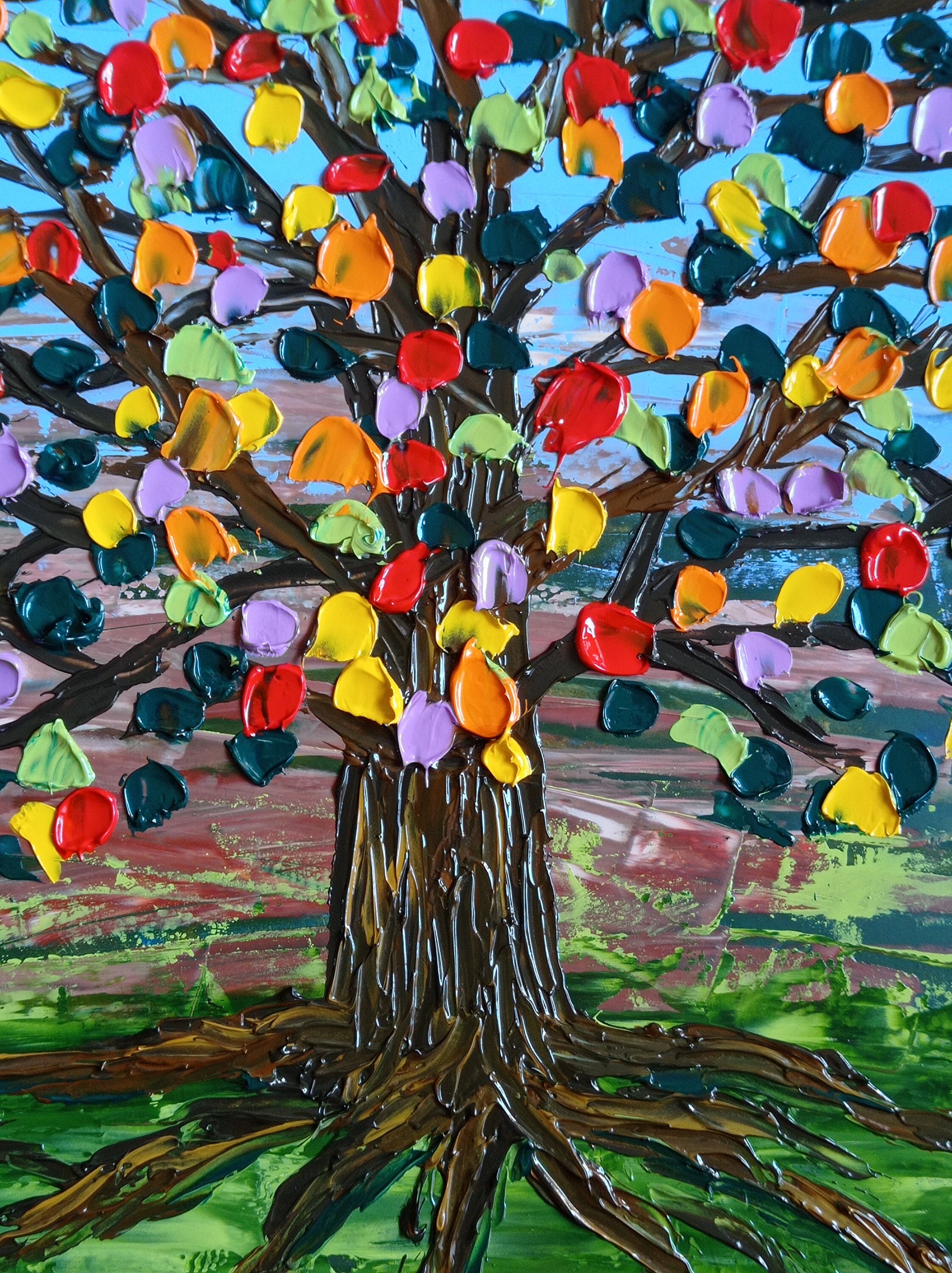 Tree of Life Painting Wall Decor Original Art Bright Tree Tree - Etsy