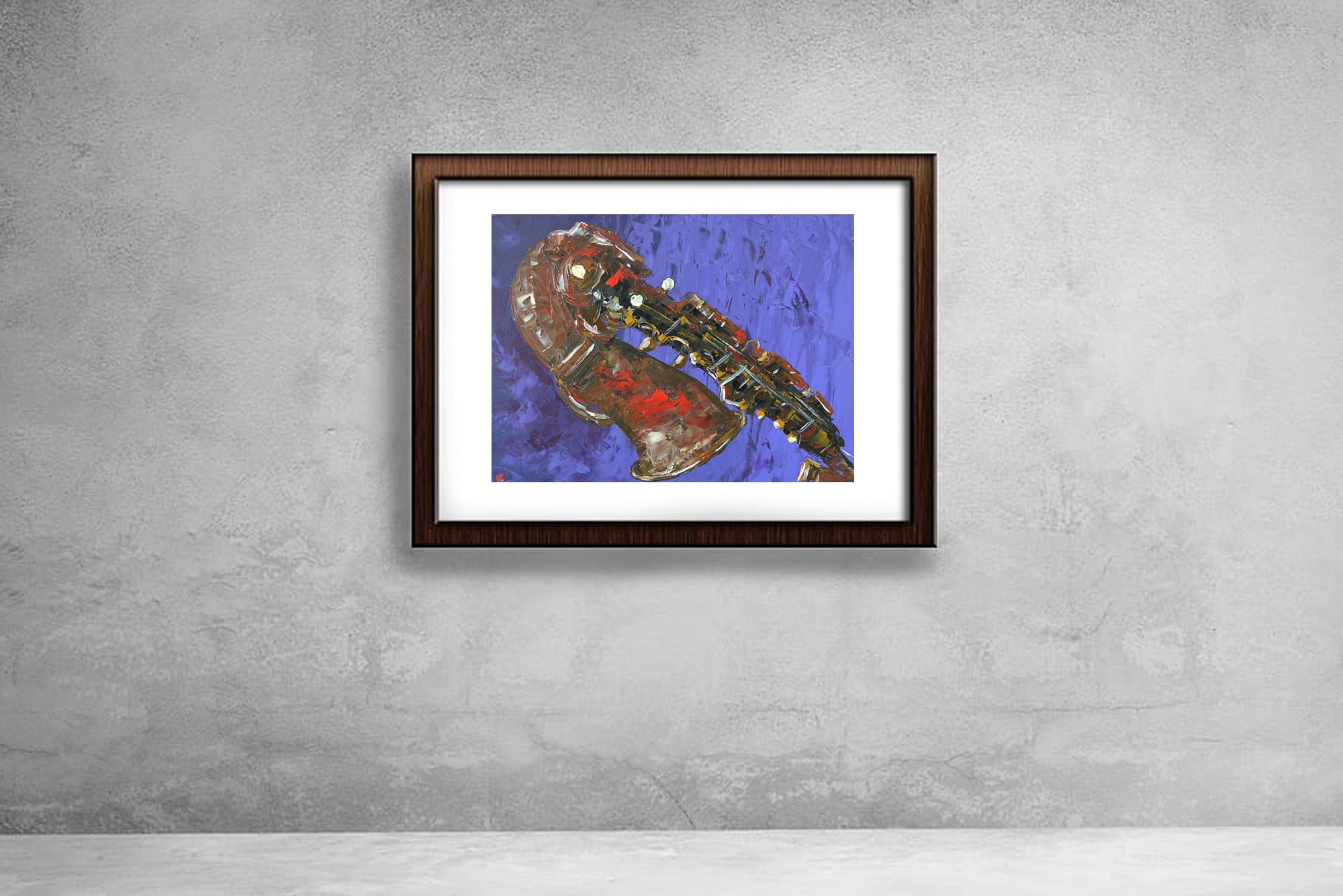 Original Oil Painting Saxophone Musical Instrument Oil Painting Device ...