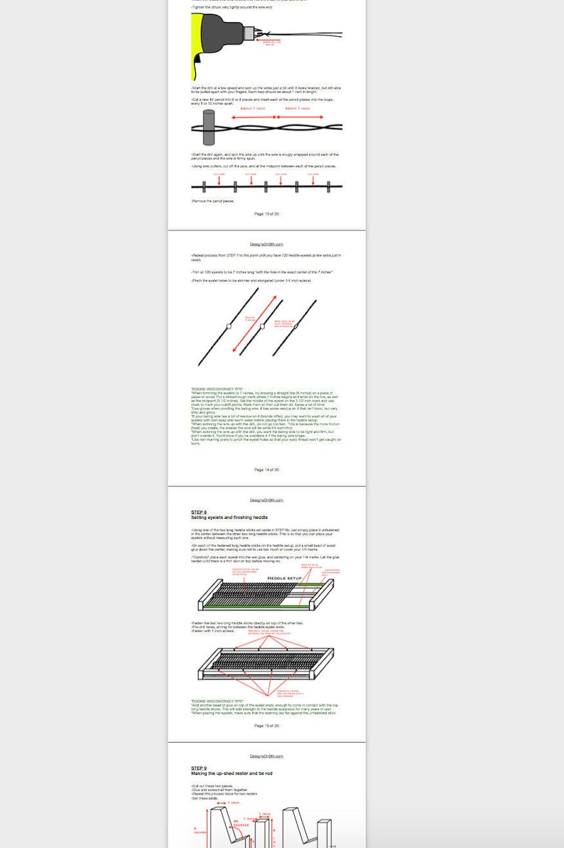SUPER FRAME LOOM Plans, Attached Shed Bar and Packing Bar, 20 Page Step ...