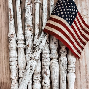 Patriotic Spindles, Spindle Flags, Salvaged Wood Spindle Base ...