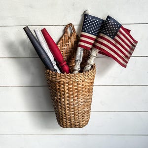 Patriotic Spindles, Spindle Flags, Salvaged Wood Spindle Base ...