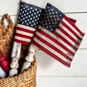 Patriotic Spindles, Spindle Flags, Salvaged Wood Spindle Base ...