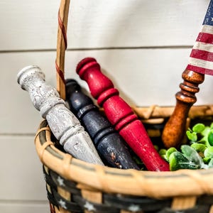 Patriotic Spindles, Spindle Flags, Salvaged Wood Spindle Base ...