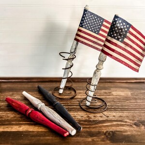 Patriotic Spindles, Spindle Flags, Salvaged Wood Spindle Base ...