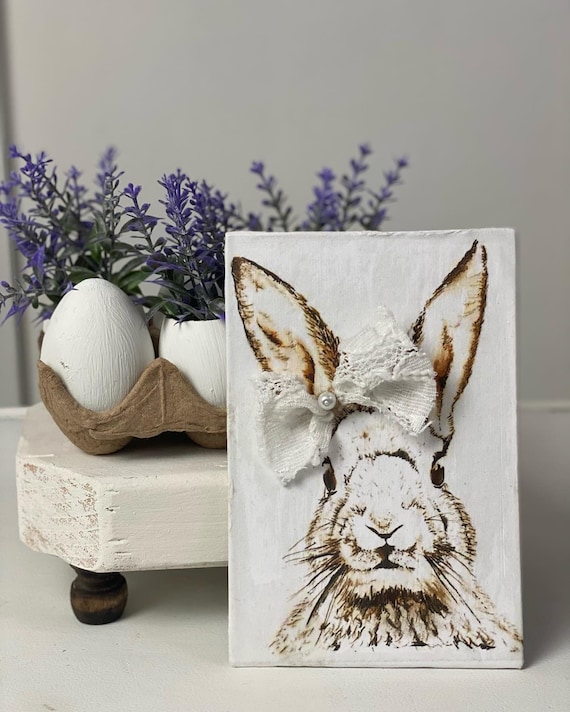 Vintage Inspired Bunny Canvas Collection// Easter & Spring | Etsy