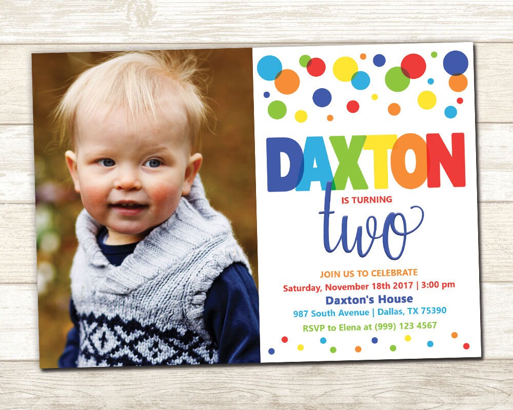 Polka Dot Photo Party Invitation Polka Dot Birthday Party | Etsy
