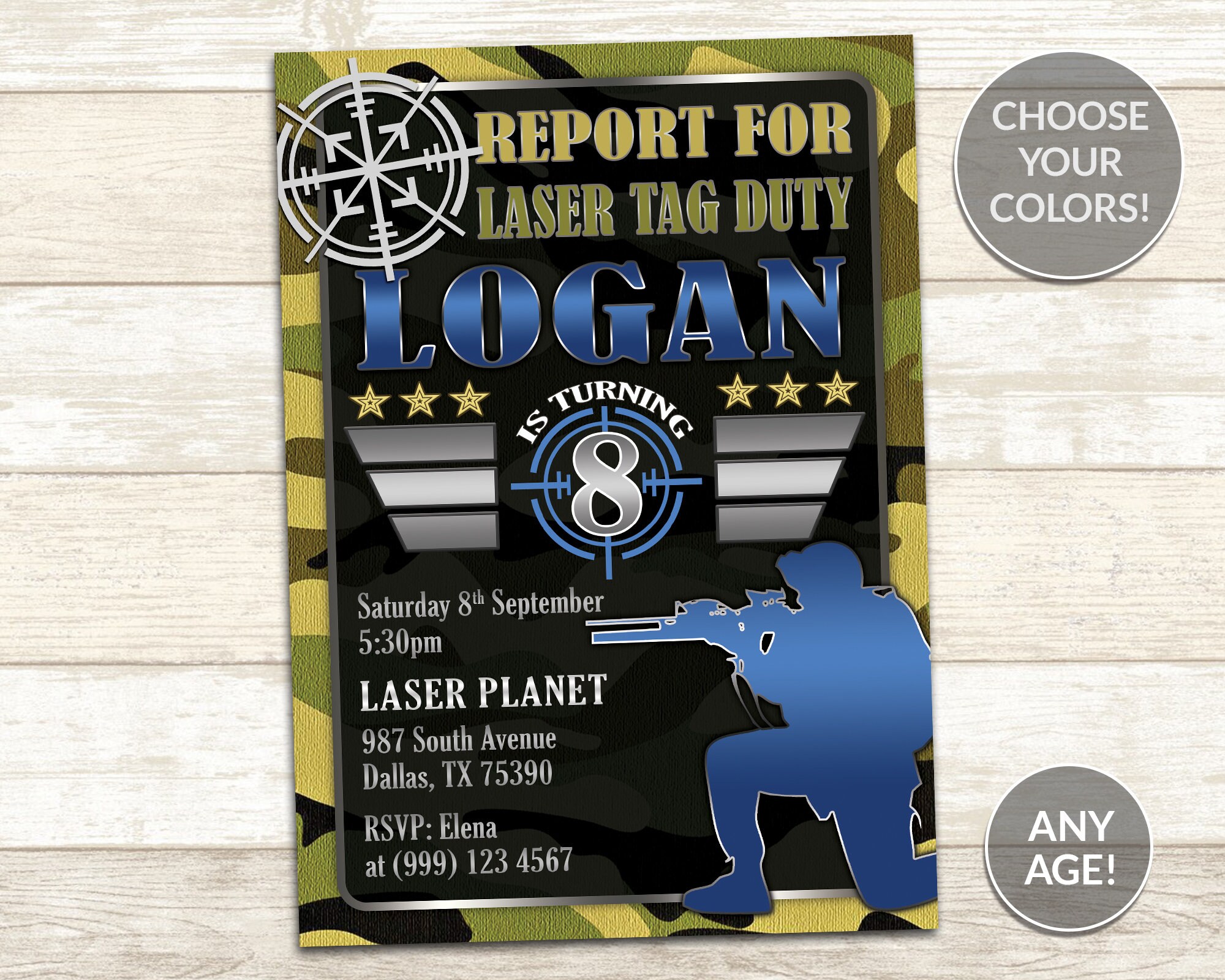 Laser Tag Birthday Party Invitation (digital Download) - Etsy