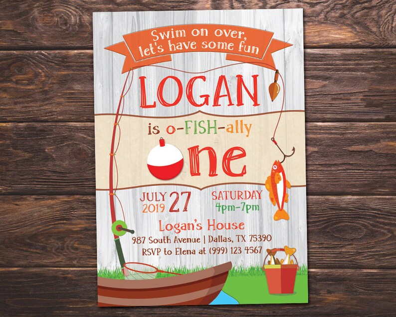 Fishing Birthday Invitation Fishing Birthday Invite - Etsy