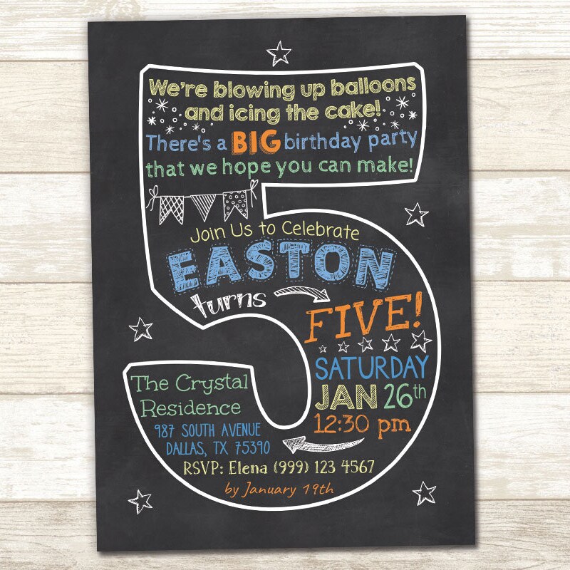 Chalkboard Invitation - Etsy