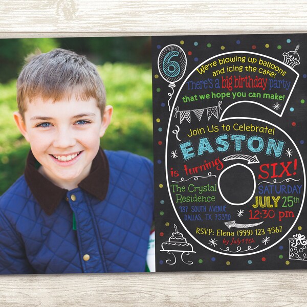 Sixth Birthday Invitation Boy - Etsy