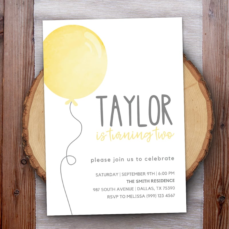 Balloon Invitation - Etsy