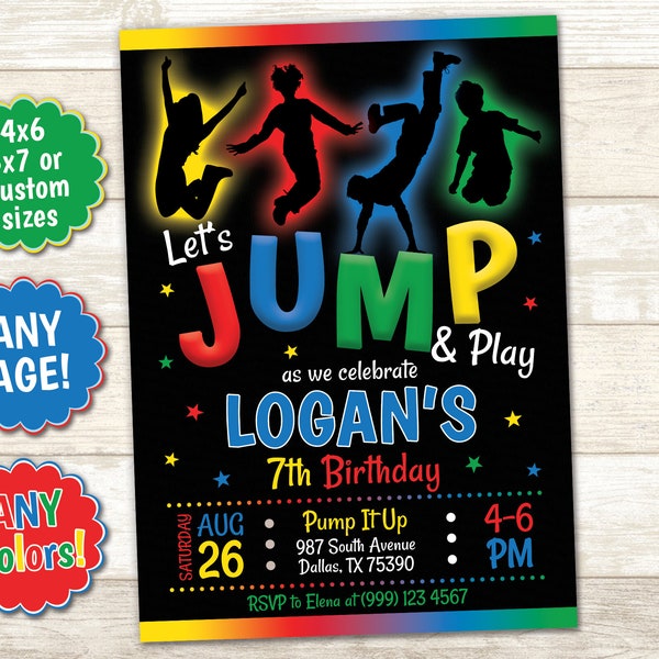 Bounce Jump and Play Invitation - Etsy