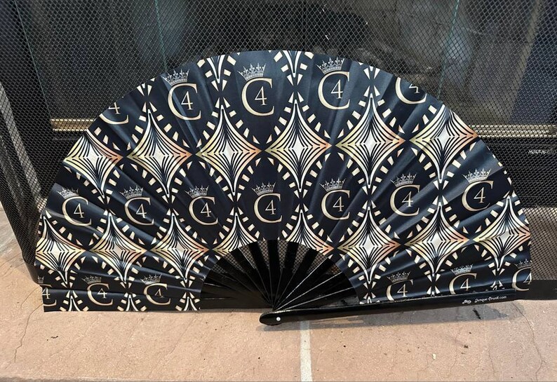 C4 Clothiers Black Logo Clack Fan Foldable - Etsy