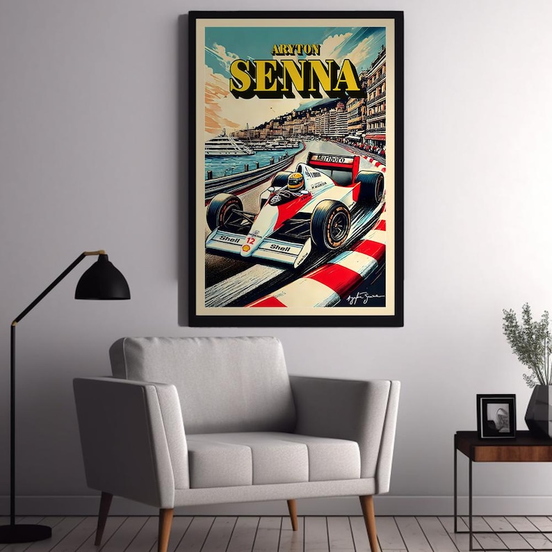 Aryton Senna MP4 Monaco Grand Prix Historic 1988 Poster Art Inspired by ...