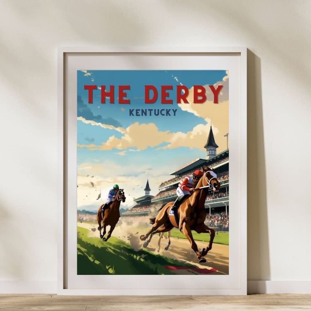 Kentucky Derby Wall Art Equestrian Poster Gifts for Horse Race - Etsy