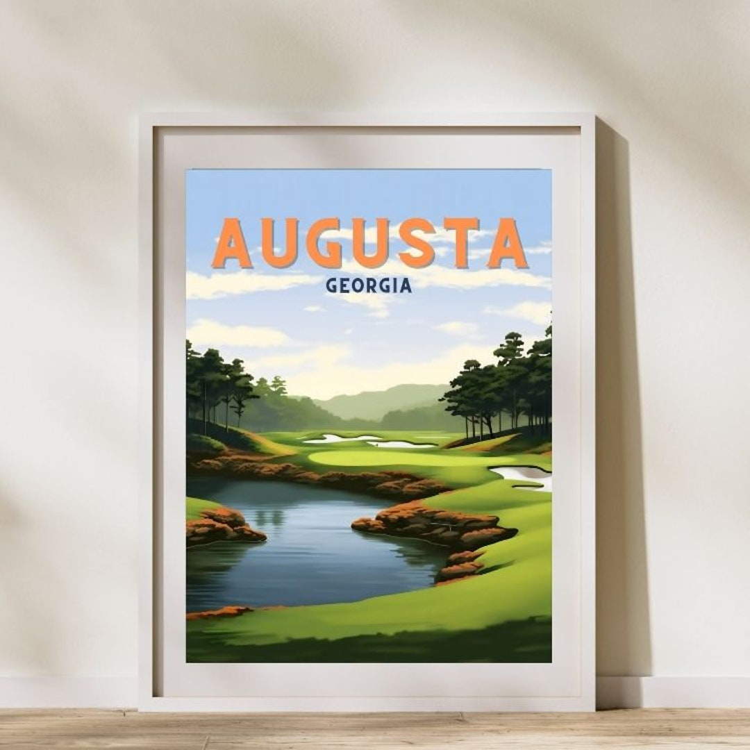 Augusta Wall Art Golf Poster Gifts for Dad Golf Print Augusta Georgia ...