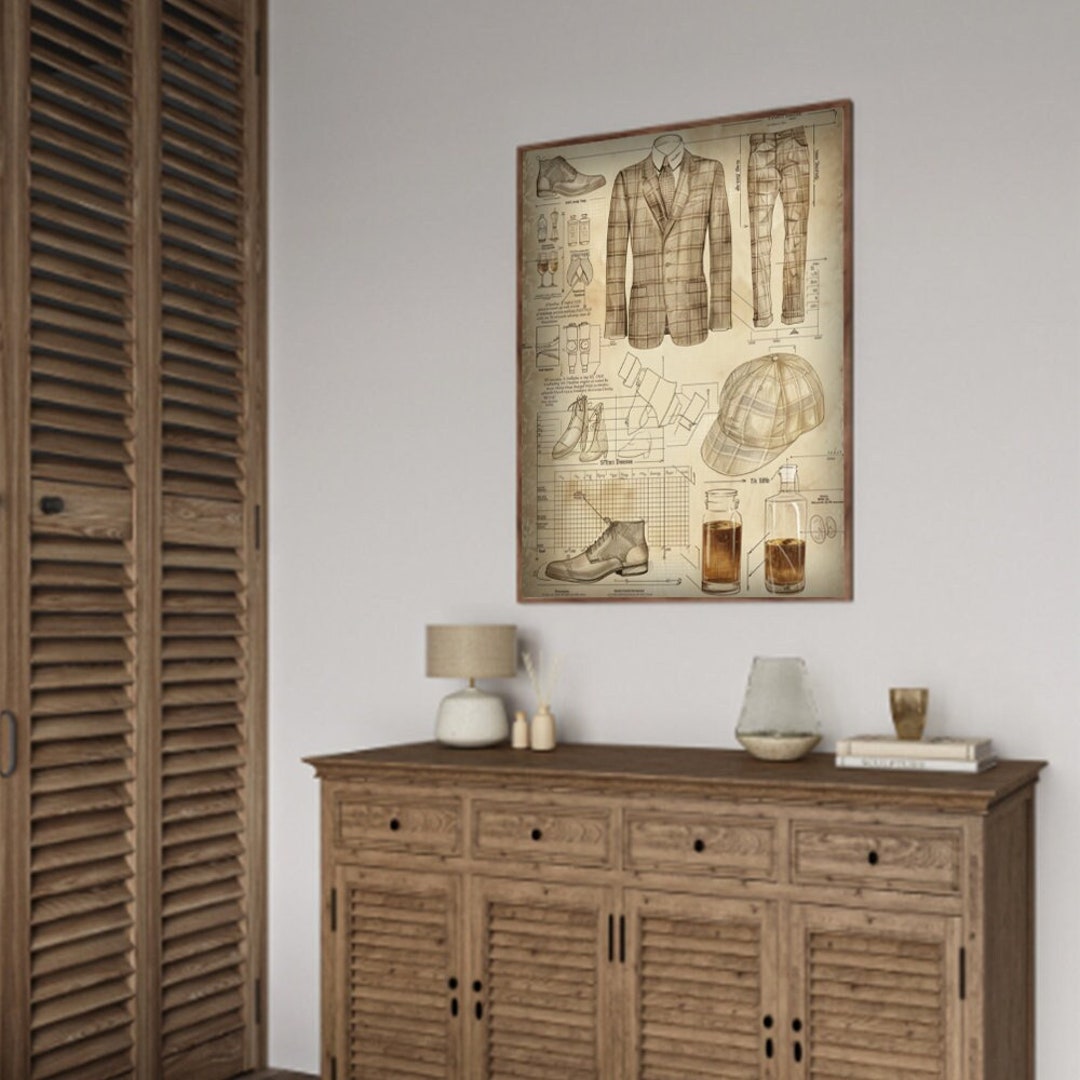 Mens Clothing Poster Classic Mens Bedroom Decor Classy Mens Wallart Men ...