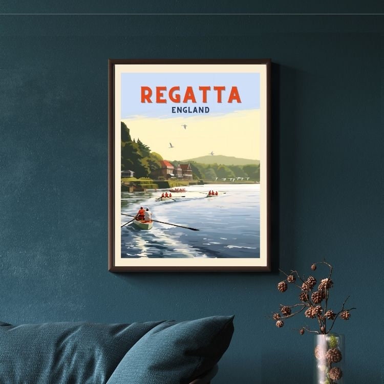 Rowing Regatta Wall Art Rowing Poster Gifts for Cottage Print Sailing ...