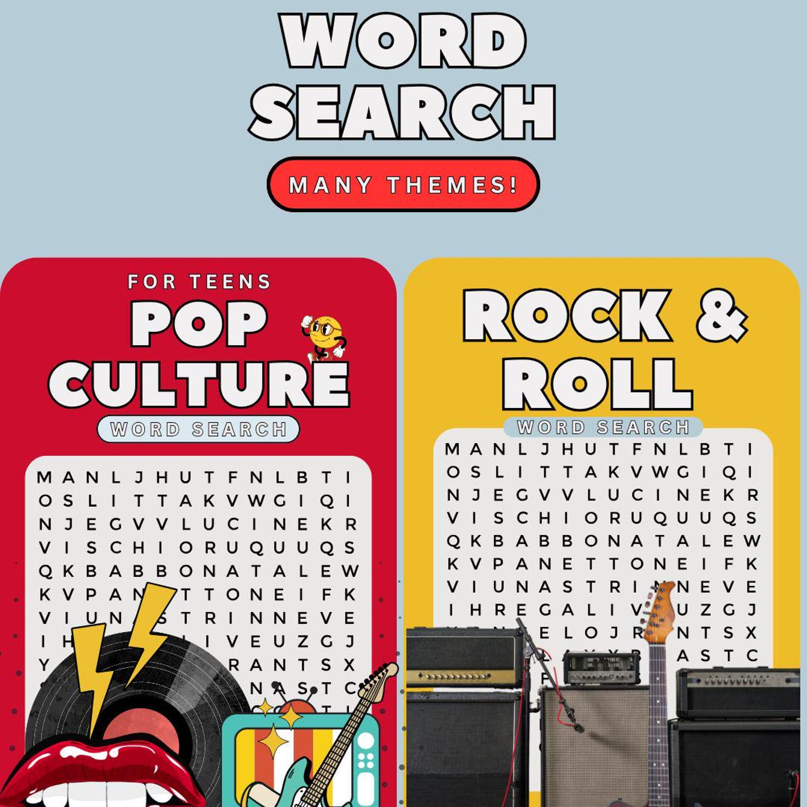 Pop Culture Word Search Puzzle Book for Teens Word Searches With Easy ...