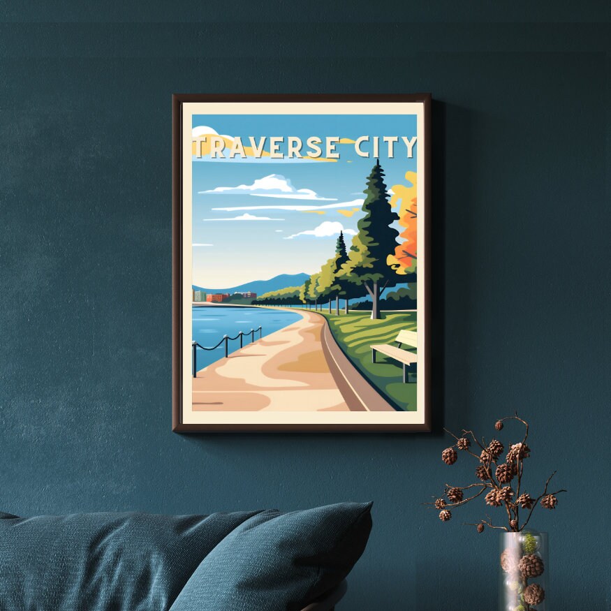 Traverse City Michigan Poster Traverse City Print Michigan Print up ...